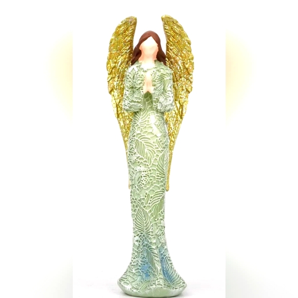 Art | Green Prayer Angel Figurine | Poshmark